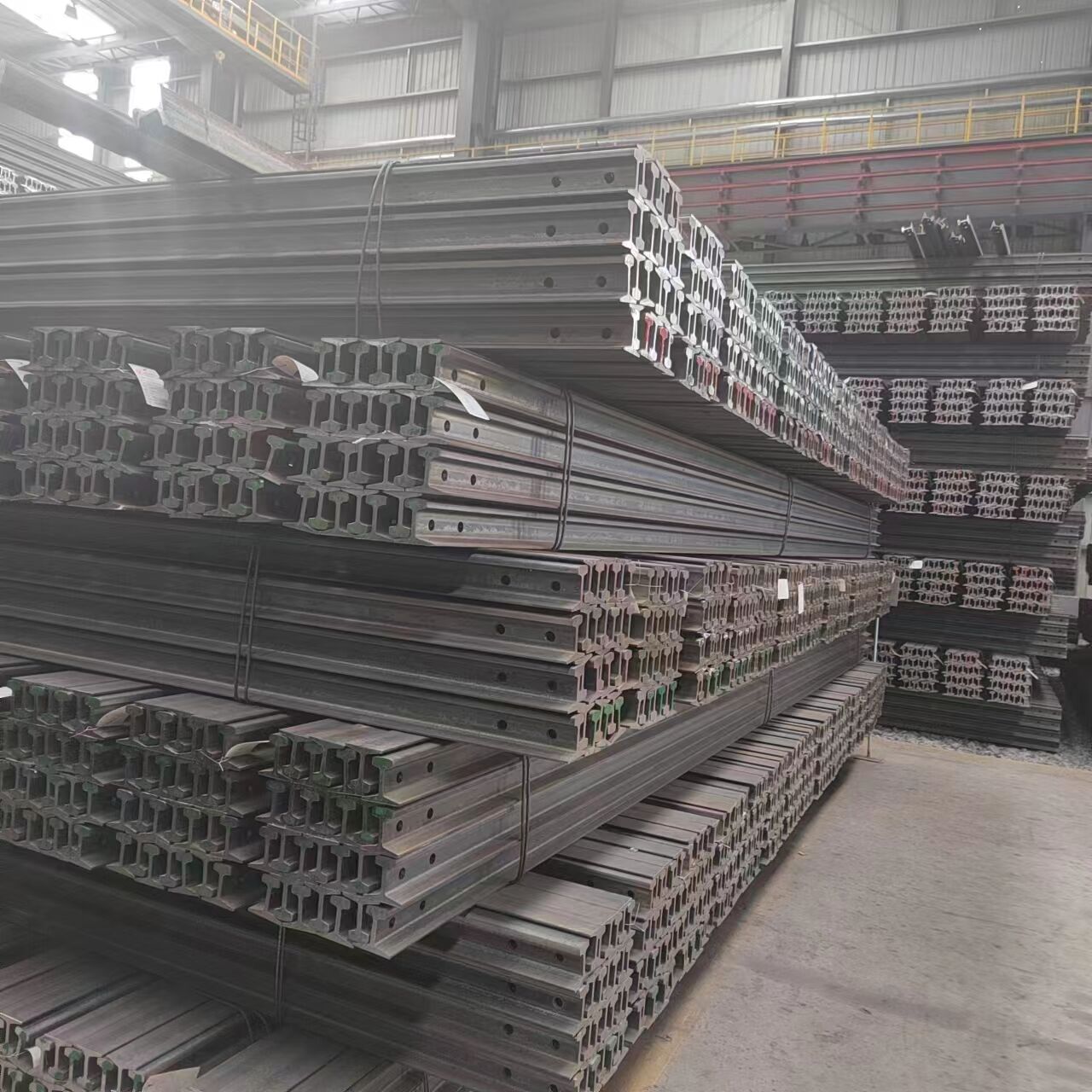 Railway steel light rail tracks