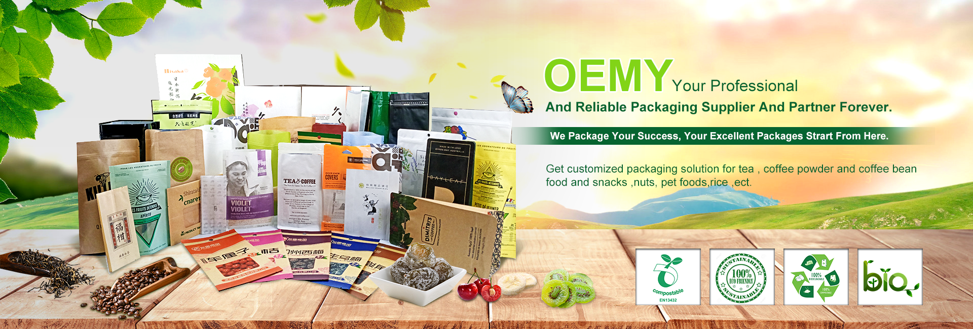 Kraft Paper Biodegradable Back Seal Bags | Custom Eco-Friendly Packaging