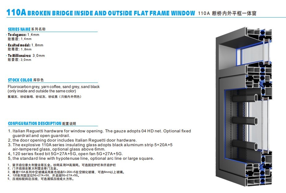 110A Broken Bridge Inside & Outside Flat Frame Window - Casement Windows